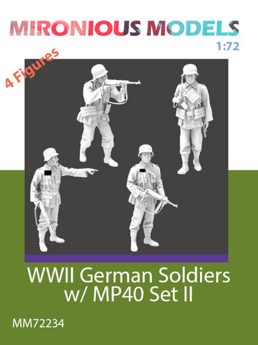 NEW! Mironious Models 72234 German WWII Soldiers with MP40 Set II (4 Figures)