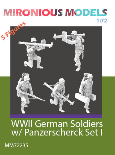 NEW! Mironious Models 72235 German WWII Soldiers with Panzerscherck Set I (5 Figures)
