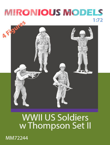 NEW! Mironious Models 72244 US WWII Soldiers with Thompson Set II (4 Figures)