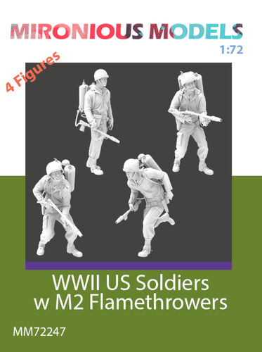 NEW! Mironious Models 72247 US WWII Soldiers with M2 Flamethrowers (4 Figures)