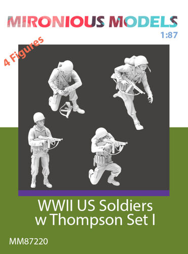 NEW! Mironious Models 87220 US WWII Soldiers with Thompson Set I (4 Figures)