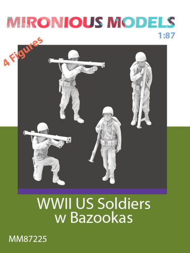 NEW! Mironious Models 87225 US WWII Soldiers with Bazookas (4 Figures)