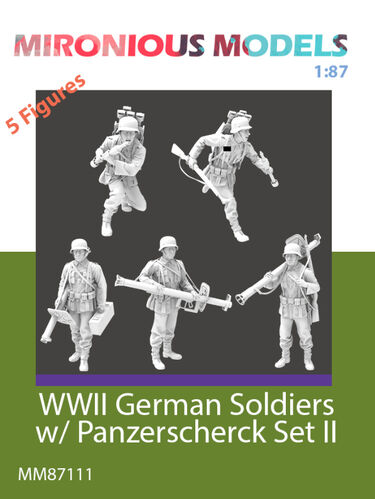 NEW! Mironious Models 87111 German WWII Soldiers Set VI with Panzerscherck (5 Figures)