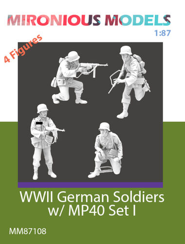 NEW! Mironious Models 87108 German WWII Soldiers Set III with MP40 (4 Figures)