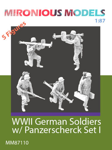 NEW! Mironious Models 87110 German WWII Soldiers Set V with Panzerscherck (5 Figures)