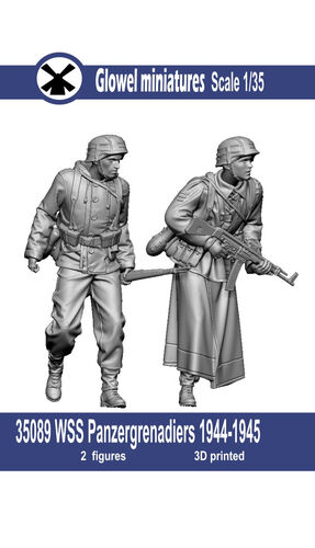 NEW! Glowel Miniatures 35089 German WWII Waffen SS Panzergrenadiers 1944 - 1945 (2 Figures / 3D-Printed)