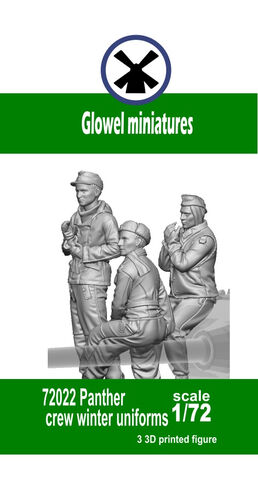 NEW! Glowel Miniatures 72022 Panther Crew Winter Uniforms (3 Figures / 3D-Printed)