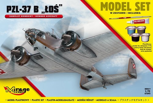 Mirage-Hobby 872092 PZL-37B "ŁOŚ" Polski Samolot Bombowy (Model Set)