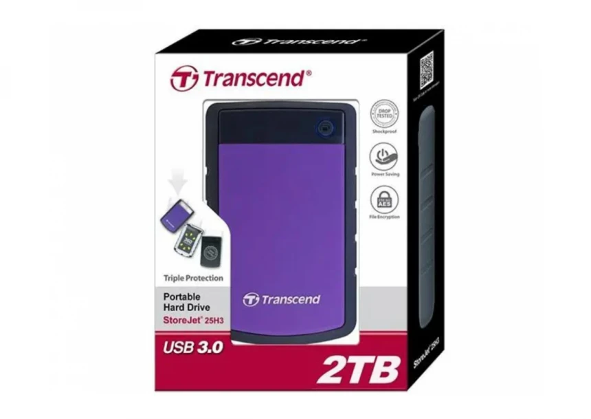 Hard disk TRANSCEND TS1TSJ25M3S eksterni/1TB/2.5"/USB 3.0/slim/siva