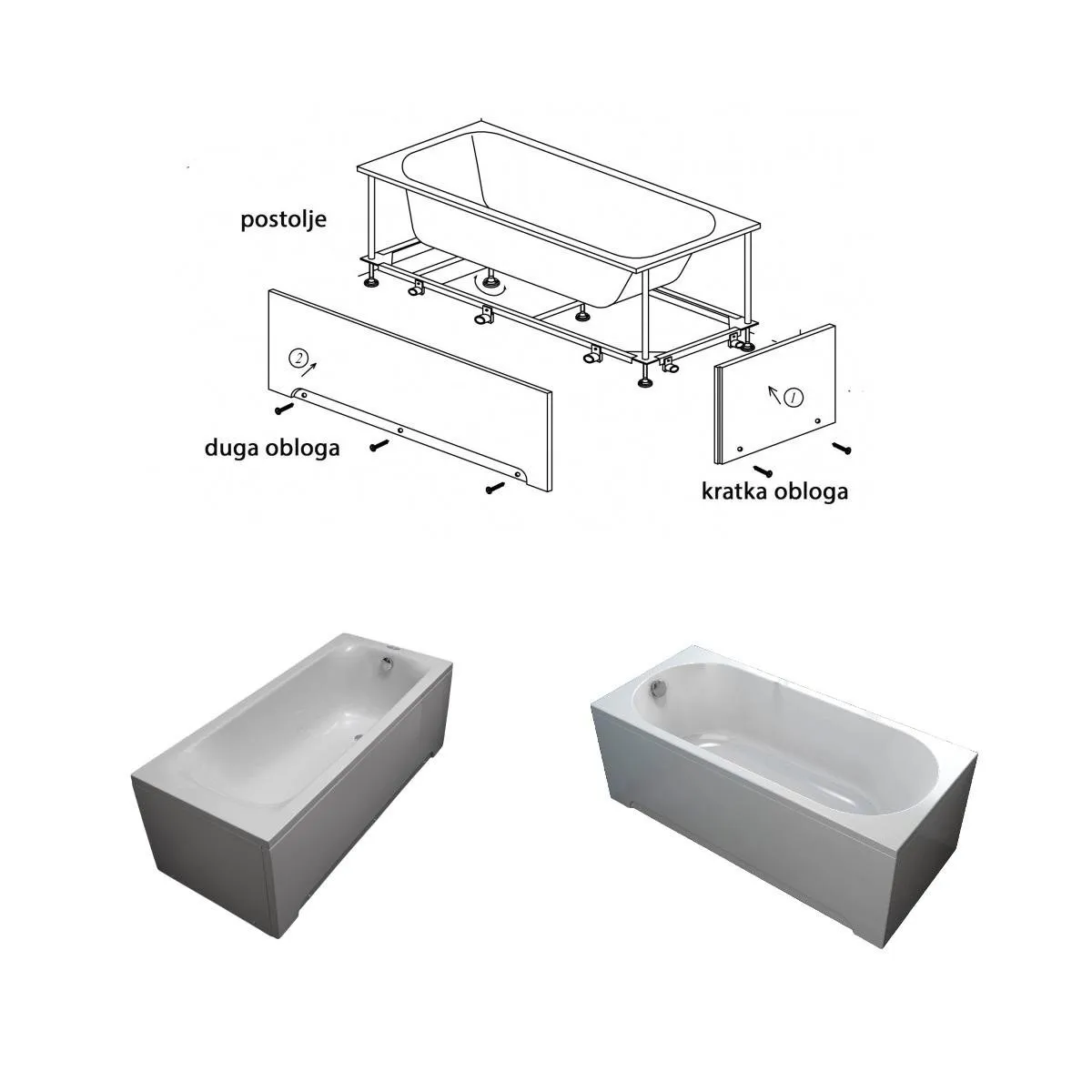 Obloga Kolpa San Tamia White 170x75 za kadu