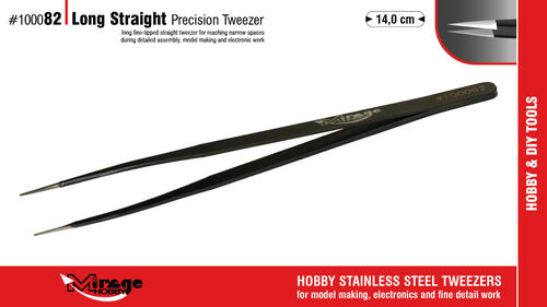 Mirage-Hobby 100082 Long Straight Precision Tweezer (14 cm)