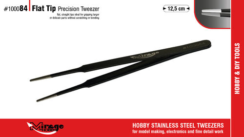 Mirage-Hobby 100084 Flat Tip Precision Tweezer (12,5 cm)