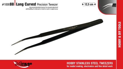 Mirage-Hobby 100088 Long Curved Precision Tweezer (12,5 cm)