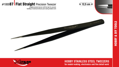 Mirage-Hobby 100087 Flat Straight Precision Tweezer (12,5 cm)