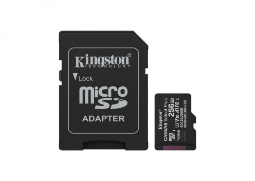 Micro SD Kingston U1 V10 SDXC 256GB Canvas