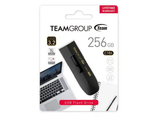 TeamGroup 256GB C186 USB Flash memorija 3.2 BLACK TC1863256GB01