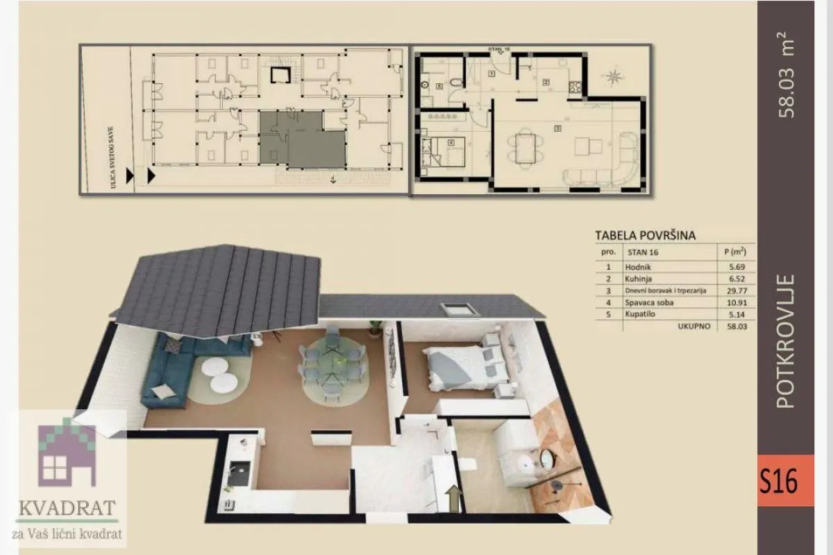 Prodaja, dvosoban stan, 58m², Obrenovac, Beograd