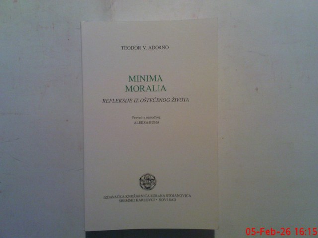 TEODOR V. ADORNO - MINIMA MORALIA