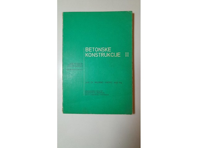 Betonske konstrukcije II - M.Ivković