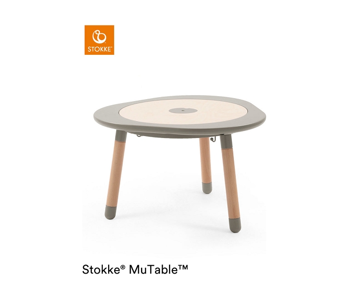 STOKKE® MUTABLE™ DOVE GREY 2 (UKLJUCUJE 4 DVOSTRANE TABLE ZA 7 AKTIVN. & PRIRODNI DRVENI POKLOPAC)