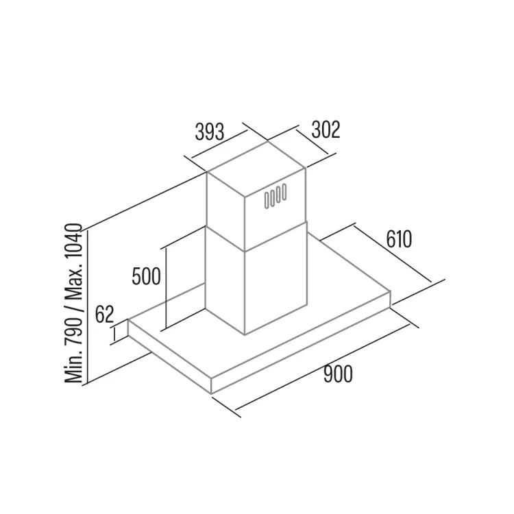 Cata ostrvski aspirator ISLA LEGEND 900 XGBK