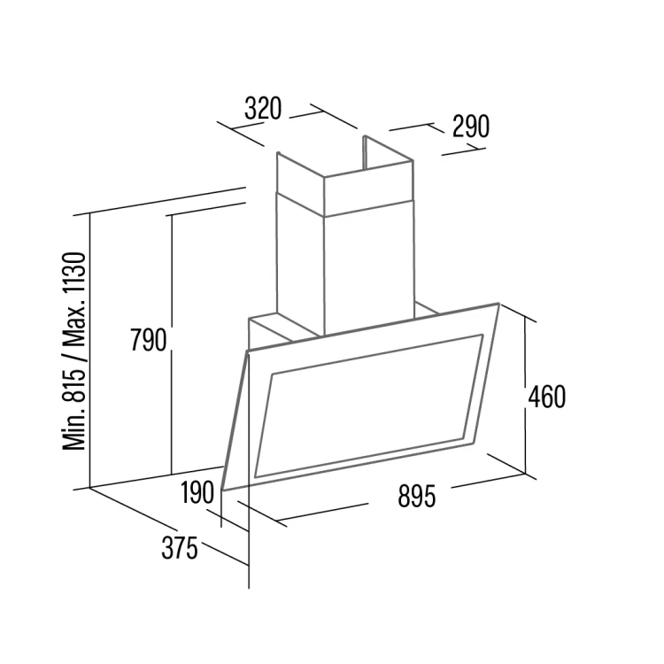 Cata dekorativni aspirator THALASSA EVO 900 GBK