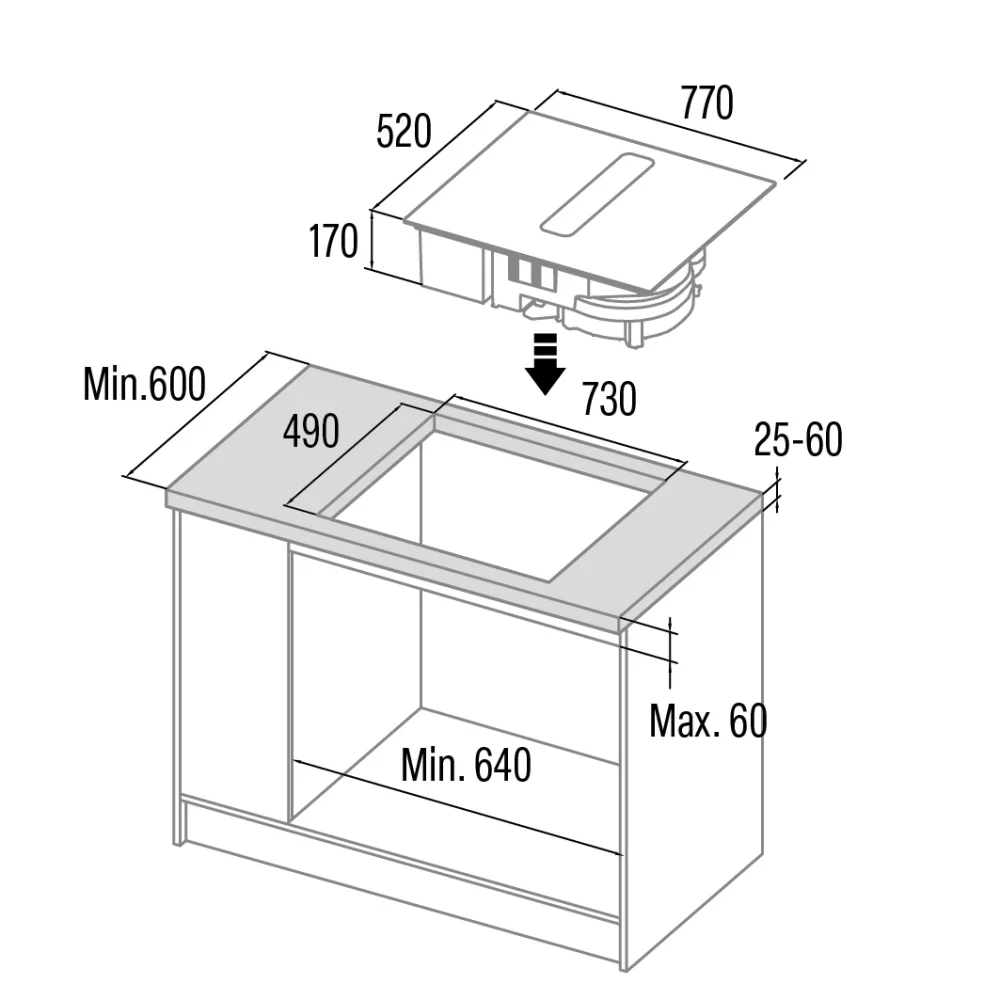 Cata ugradna ploča sa aspiratorom IAS 7024