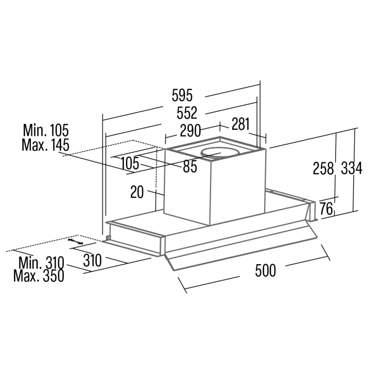 Cata ugradni aspirator ARONA 90 BK