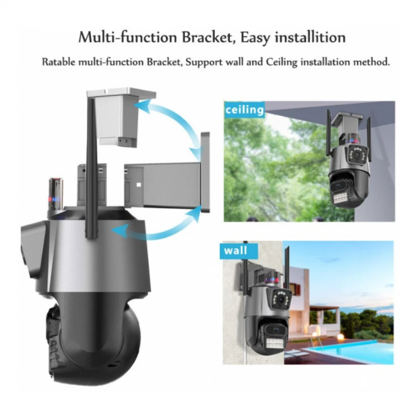 CAM-IP6MP-EP11-QQ GMB kamera 6 mpix microSD iCSee xmeye pro app Two-way voice PTZ ip66, 2.8mm+3.6mm