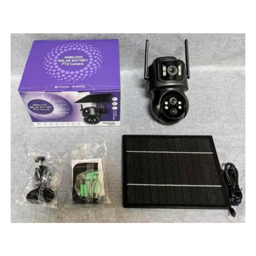 CAM-IP4MP-TQ7 GMB kamera 4MP(2mp+2mp) H.265 EU Solar Camera, 2 Inch, ICSEE App, 2.8mm, IP66