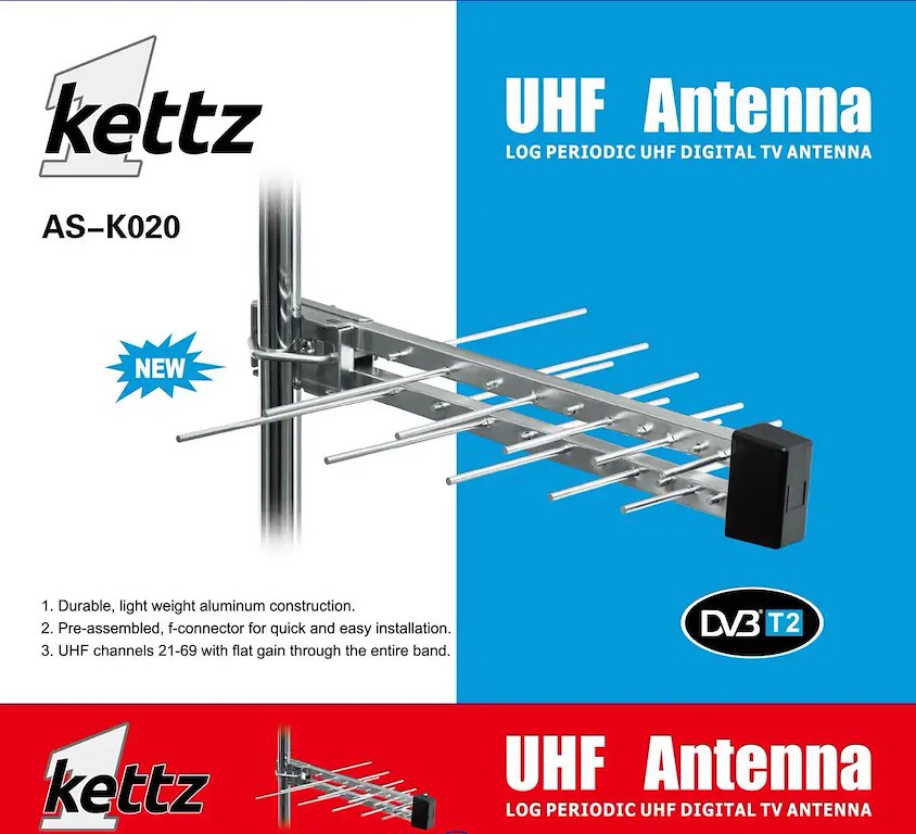 Kettz Spoljna Antena TVFMT2 + RF konektor AS-K020