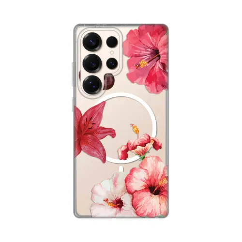 Futrola - maska print Magsafe za Samsung S938 Galaxy S25 Ultra Hibiscus