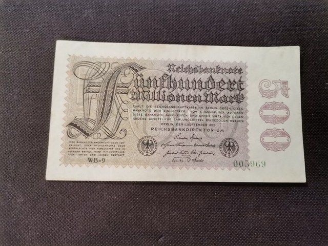 GERMANY 500.000.000 MARK 1923