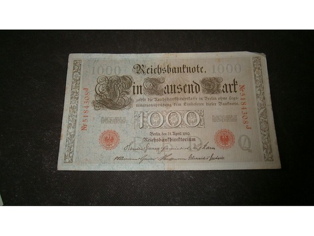 GERMANY 1000 MARK 1910 ( 5 )
