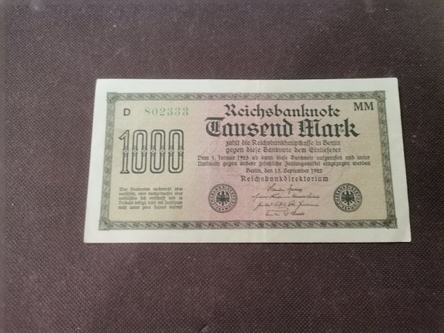 GERMANY 1000 MARK 1922 ( 54 )