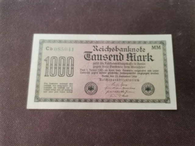 GERMANY 1000 MARK 1922 ( 53 )