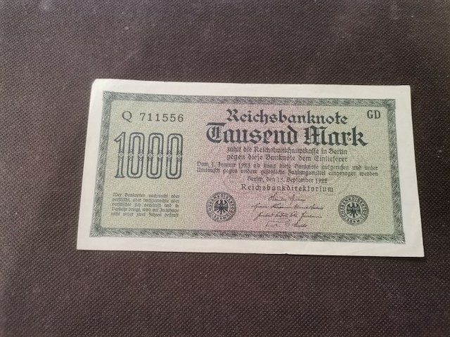 GERMANY 1000 MARK 1922 ( 49 )