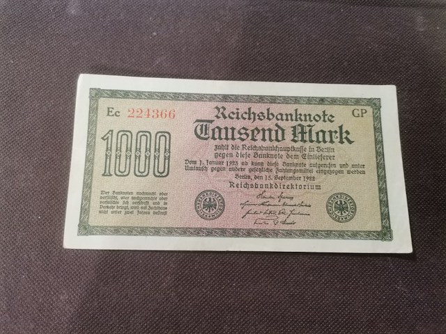 GERMANY 1000 MARK 1922 (34 )