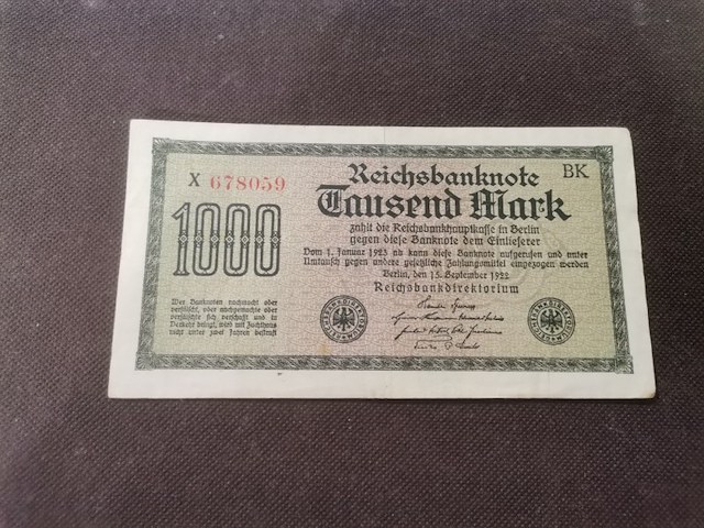 GERMANY 1000 MARK 1922 ( 18 )