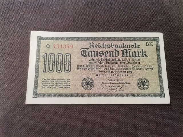GERMANY 1000 MARK 1922 ( 12 )