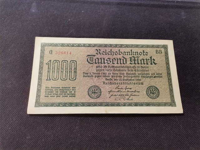 GERMANY 1000 MARK 1922 ( 12 )