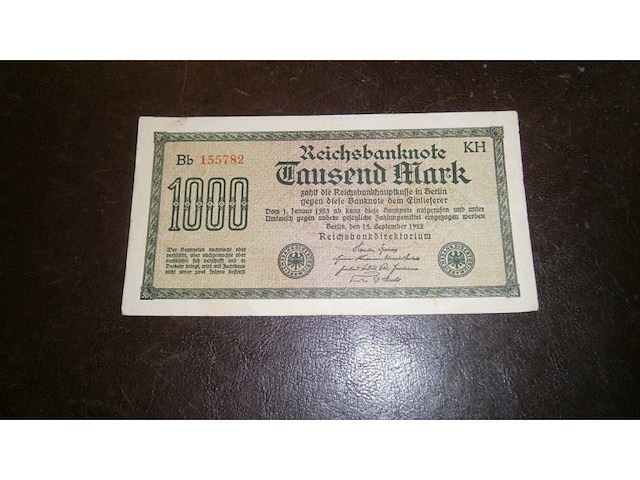 GERMANY 1000 MARK 1922 ( 5 )