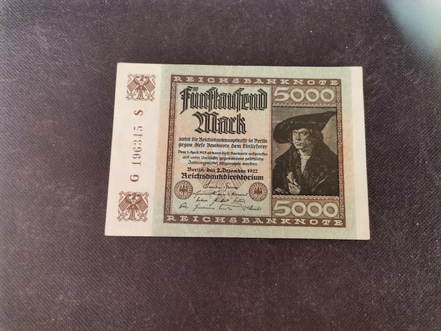 GERMANY 5.000 MARK 1922 ( 15 )