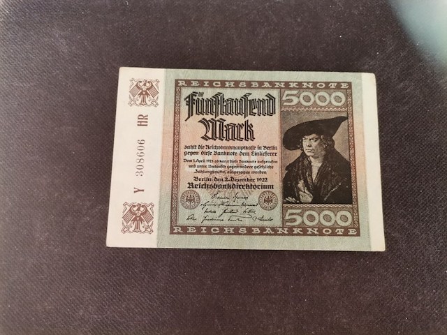 GERMANY 5.000 MARK 1922 ( 13 )