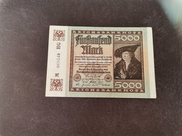 GERMANY 5.000 MARK 1922 ( 12 )