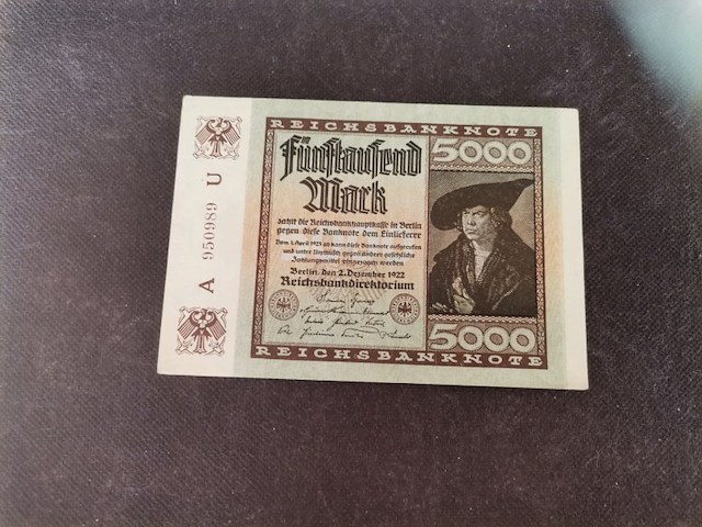 GERMANY 5.000 MARK 1922 ( 11 )