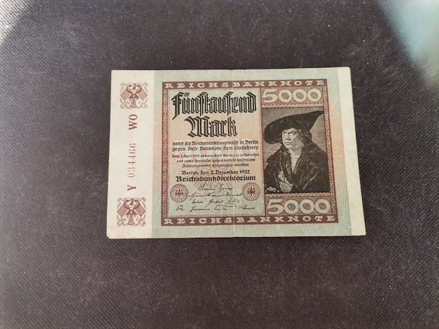 GERMANY 5.000 MARK 1922 ( 10 )