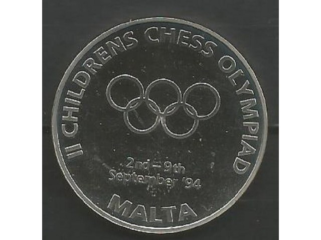 II Šahovska olimpijada za decu-Malta `94 kovanica