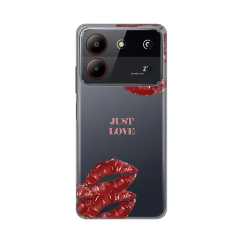 Silikonska futrola - maska print Skin za ZTE Blade A54 Just Love Pink