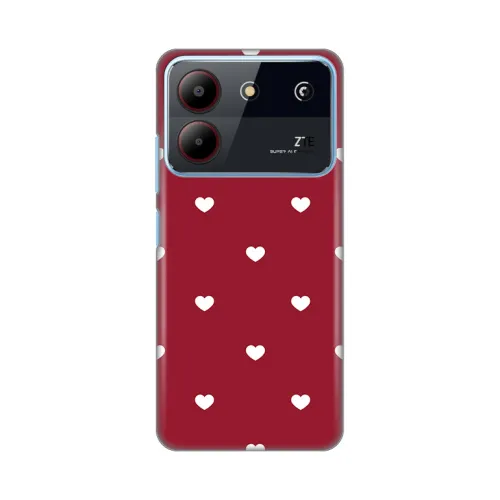 Silikonska futrola - maska print Skin za ZTE Blade A54 Burgundy Hearts
